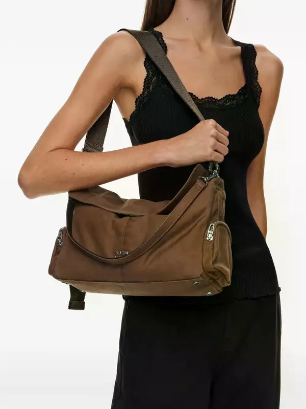 Bimba Y Lola Large Dark-khaki Flap Pocket Bag