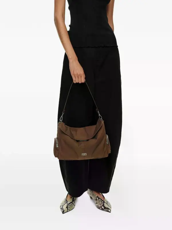 Bimba Y Lola Large Dark-khaki Flap Pocket Bag