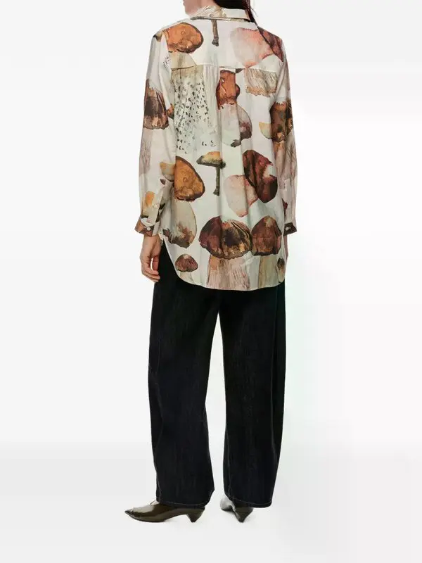 Bimba Y Lola Off-white Straight-cut Funghi Shirt