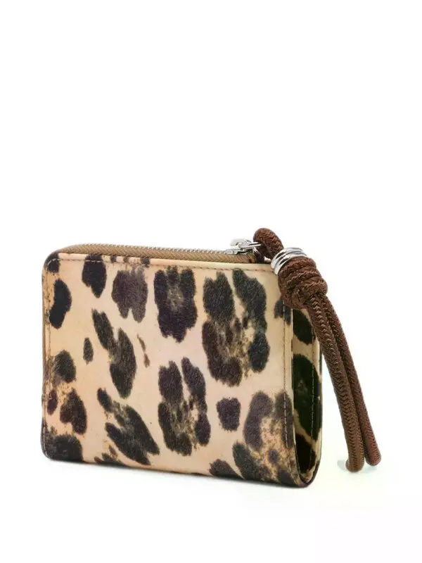 Bimba Y Lola Leopard-natural Nylon Compact Wallet