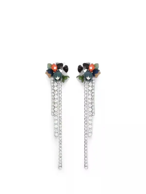 Bimba Y Lola Tulip And Stone Earrings With -crystals