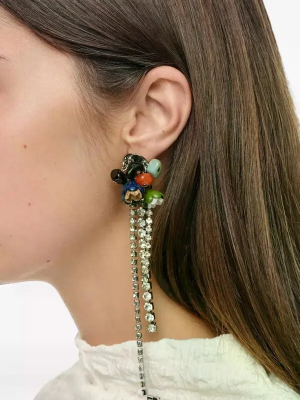 Bimba Y Lola Tulip And Stone Earrings With -crystals