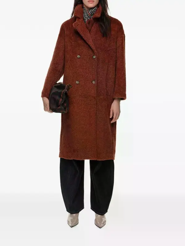 Bimba Y Lola Burnt-orange Fur Midi Coat