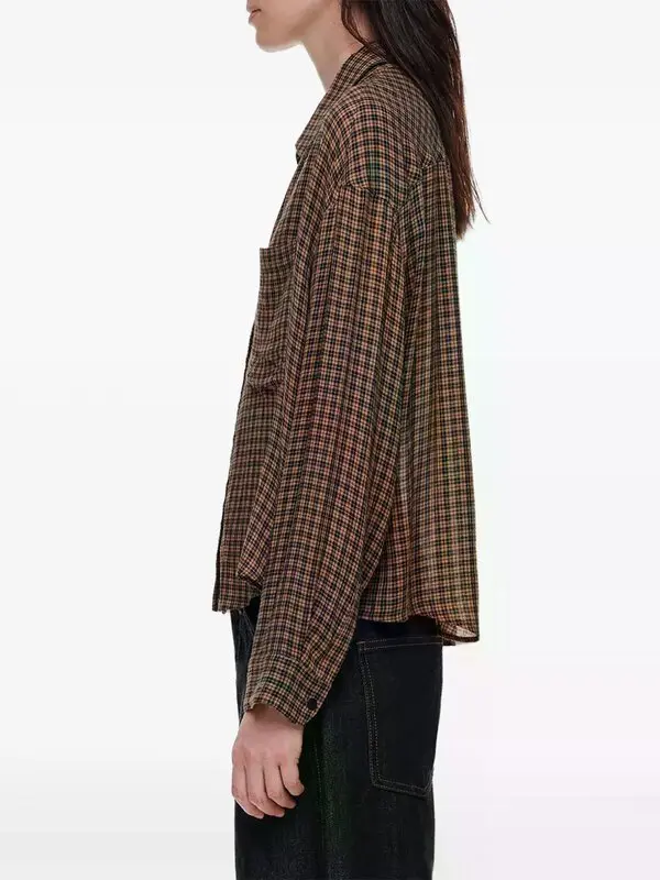 Bimba Y Lola Checked Boxy Fluid Shirt