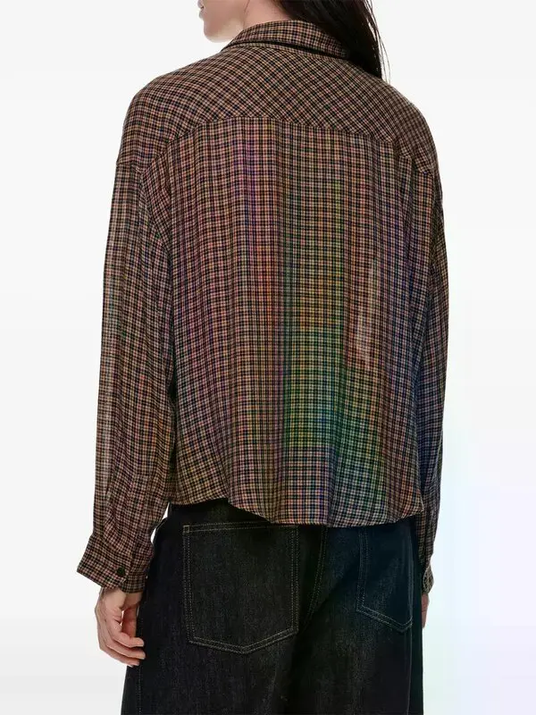 Bimba Y Lola Checked Boxy Fluid Shirt