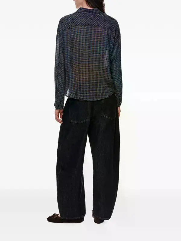 Bimba Y Lola Checked Boxy Fluid Shirt