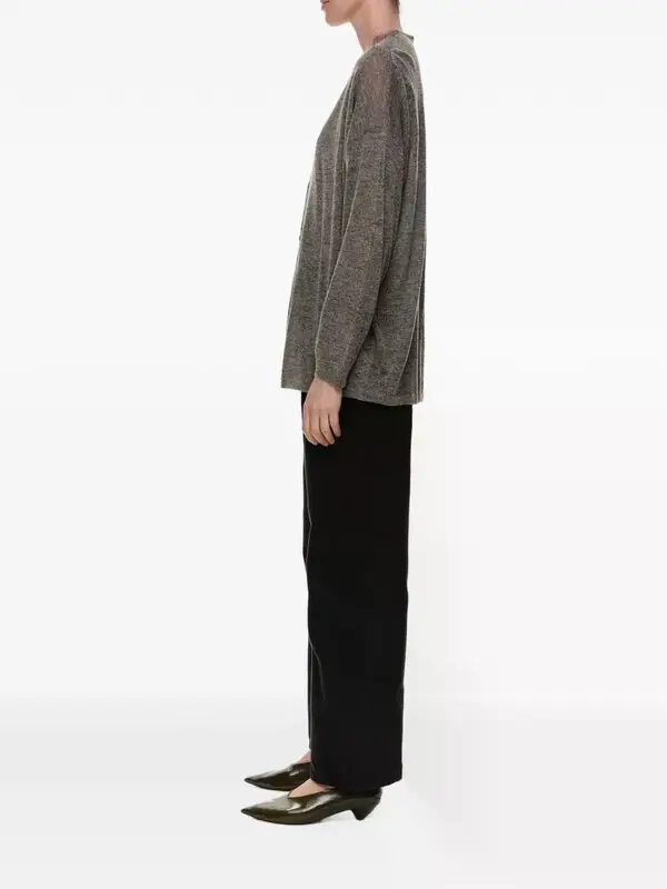 Bimba Y Lola Long -melange Wool And Lace Cardigan