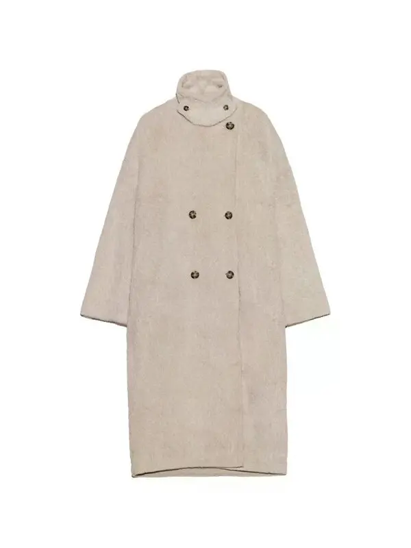 Bimba Y Lola Beige Fur Midi Coat