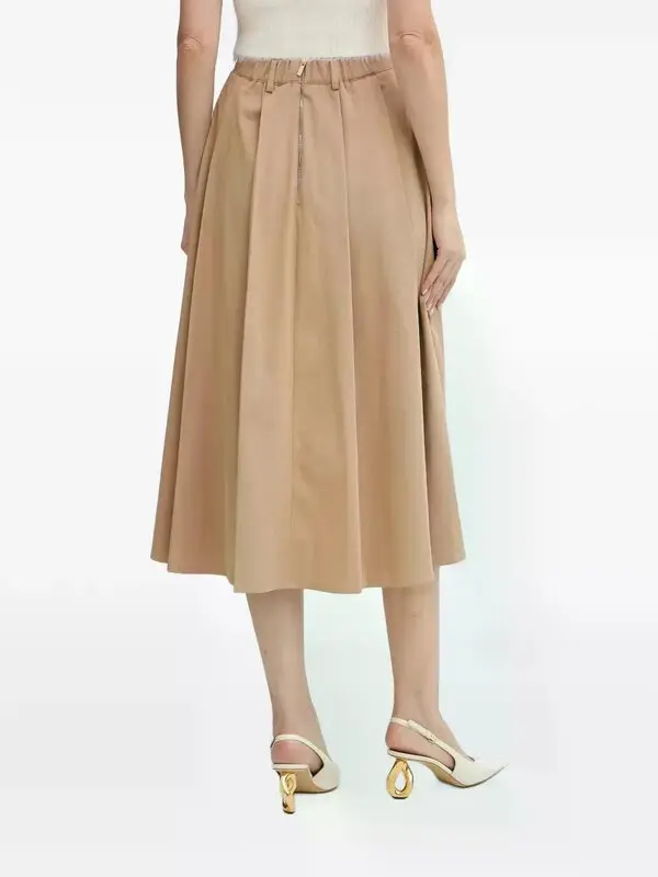 MORGAN Belted Pleated Midi Skirt