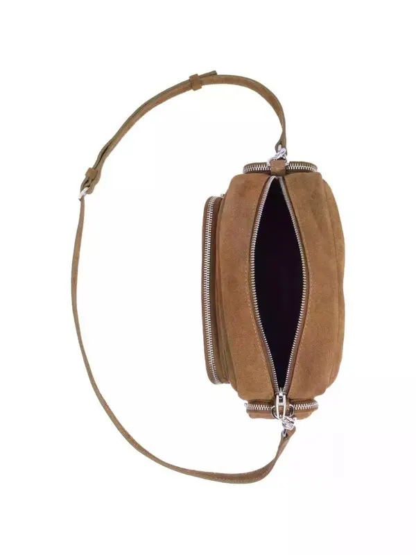 Bimba Y Lola Large Olive Suede Pocket Crossbody Bag