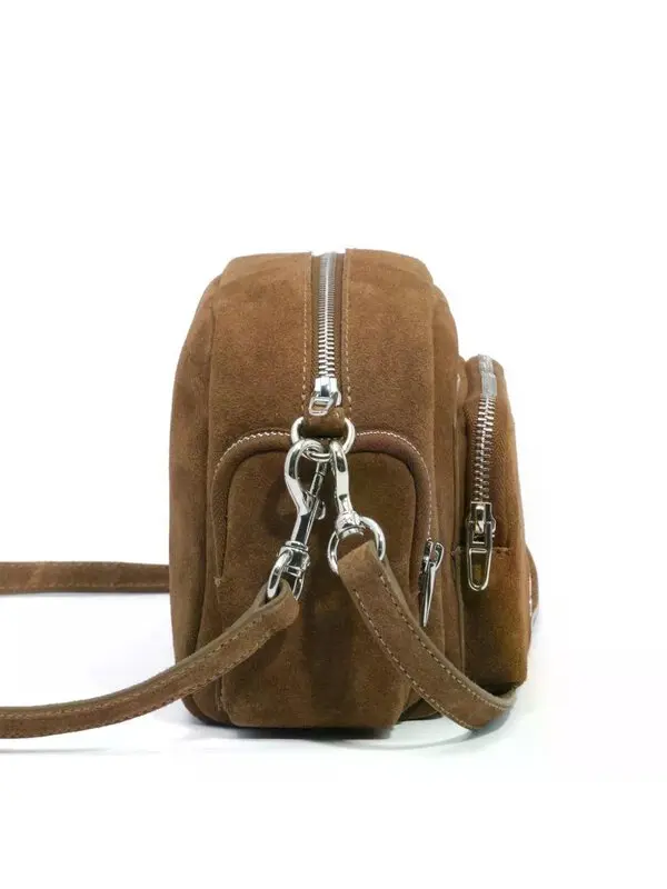 Bimba Y Lola Large Olive Suede Pocket Crossbody Bag