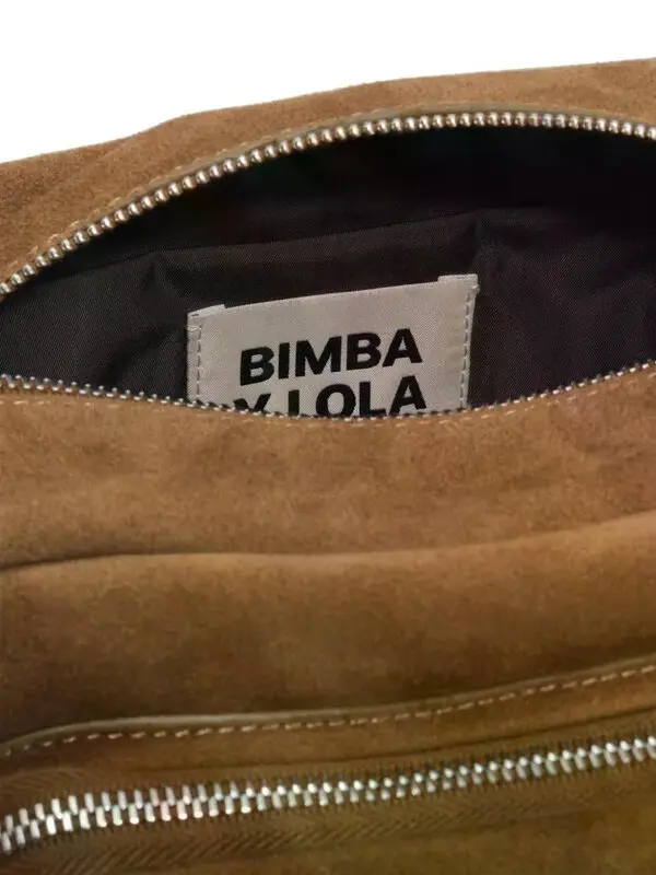 Bimba Y Lola Large Olive Suede Pocket Crossbody Bag