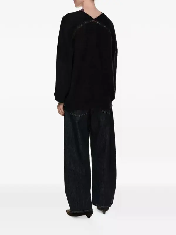 Bimba Y Lola Mohair Wool And Lace Cardigan