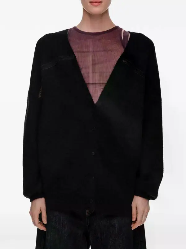 Bimba Y Lola Mohair Wool And Lace Cardigan