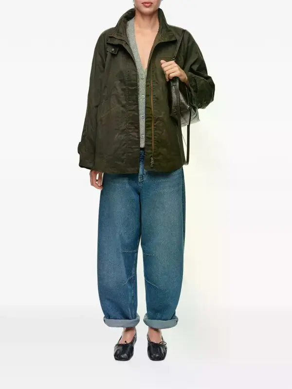 Bimba Y Lola Khaki Coated A-line Trench Jacket
