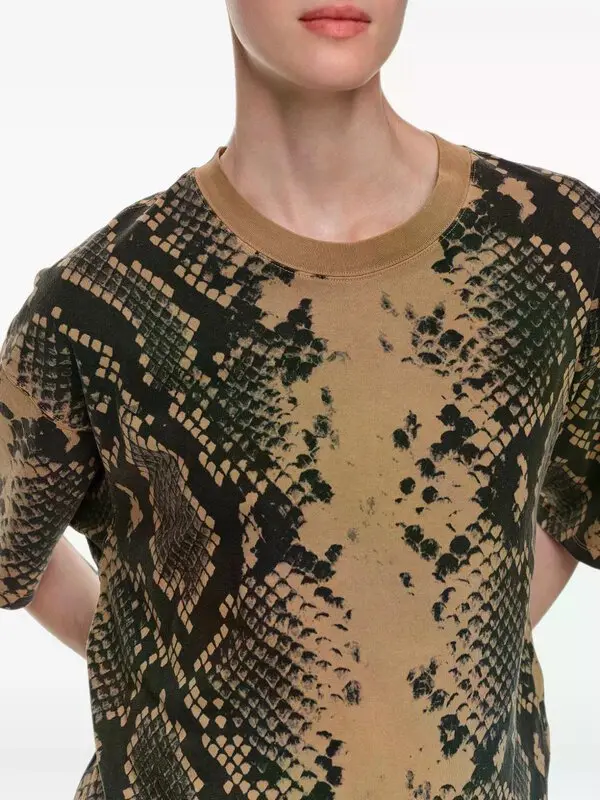 Bimba Y Lola Ocher Cotton Snake T-shirt