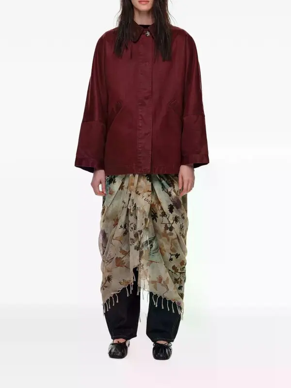 Bimba Y Lola Short Burgundy Coated Trench