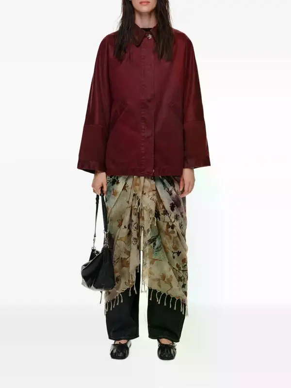 Bimba Y Lola Short Burgundy Coated Trench