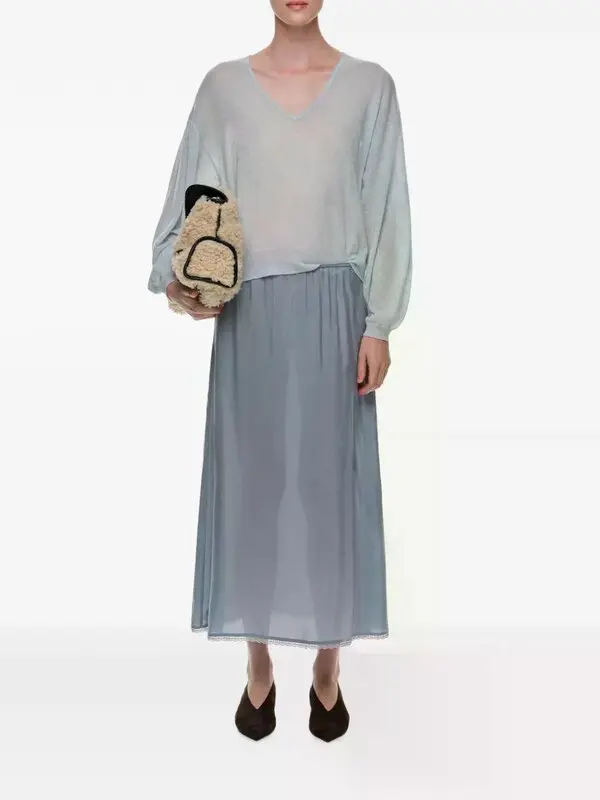 Bimba Y Lola Light- Washed Silk Skirt