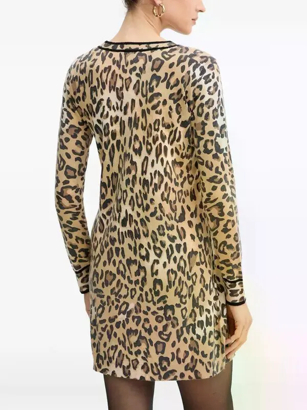 MORGAN Mcall Animal-print Round-neck Mini Dress