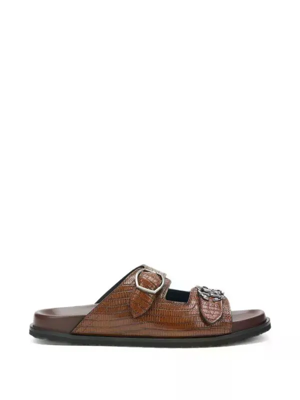 Roberto Cavalli Croc-effect Buckle-fastening Slides