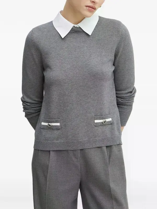 MORGAN Contrast-collar Sweater