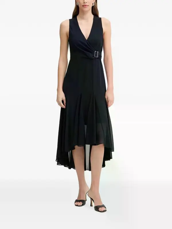 MORGAN Buckle Asymmetric Midi Dress