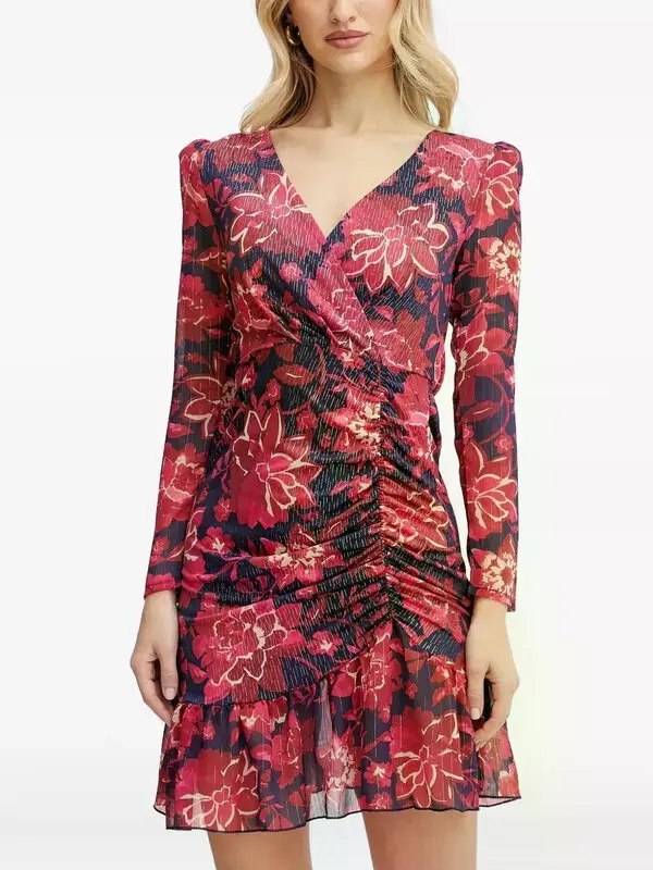 MORGAN Floral-print V-neck Mini Dress