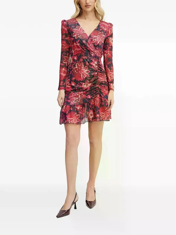 MORGAN Floral-print V-neck Mini Dress