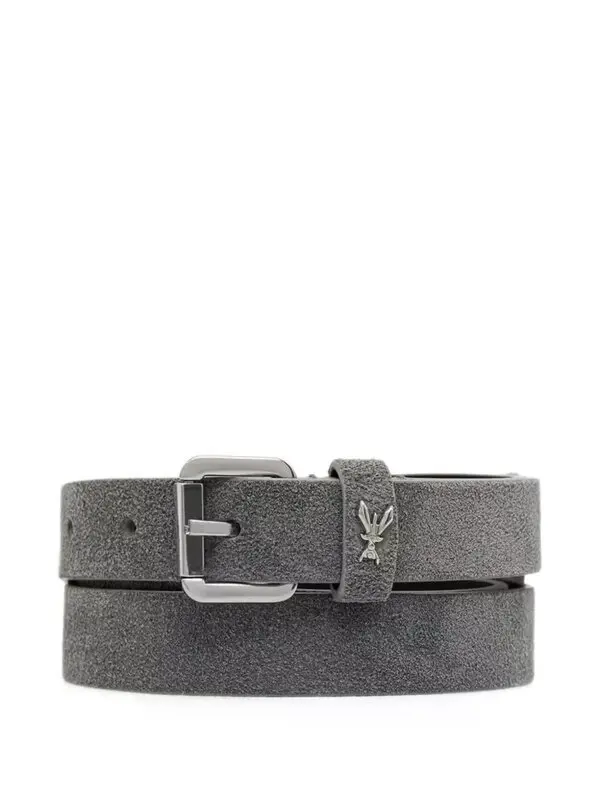 Patrizia Pepe Fly-plaque Suede Belt - Grey