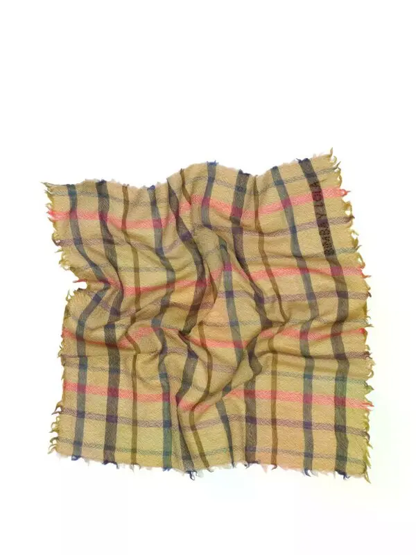 Bimba Y Lola Ocher Checked Shawl