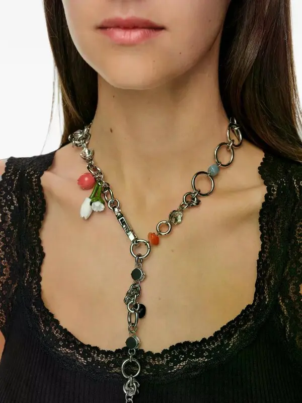 Bimba Y Lola Necklace Chain Stones And Tulips