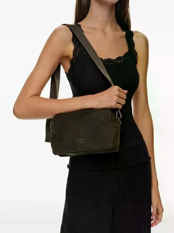 Bimba Y Lola Medium Superwax Khaki Crossbody Bag