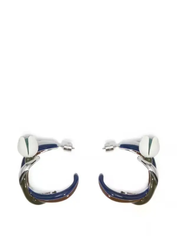 Bimba Y Lola Enameled Tulip Maxi-hoop Earrings