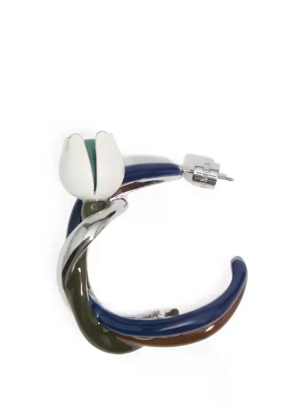 Bimba Y Lola Enameled Tulip Maxi-hoop Earrings