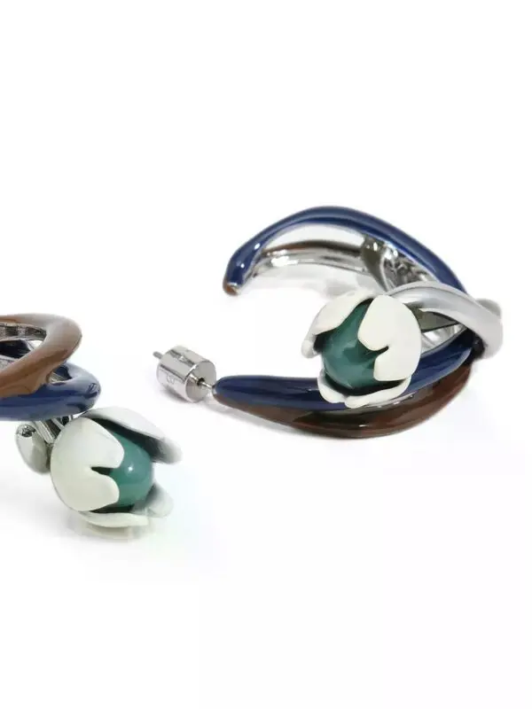 Bimba Y Lola Enameled Tulip Maxi-hoop Earrings