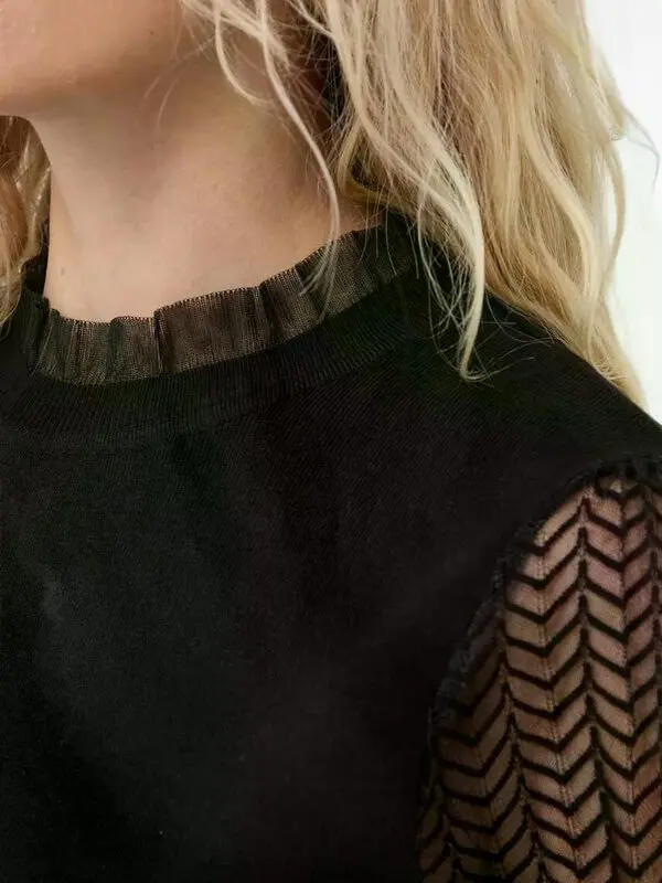 MORGAN Ruffled Long-sleeve Blouse