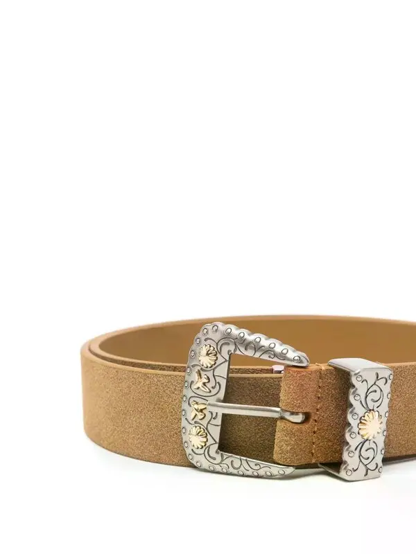 Pinko Engraved-detail Suede Belt
