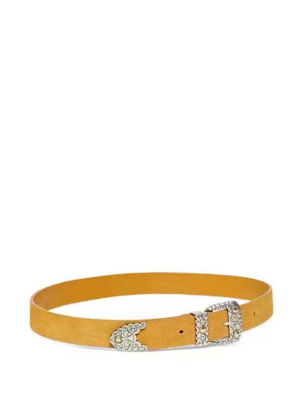 Pinko Suede Belt With Texan Details, 3 Cm - Neutrals