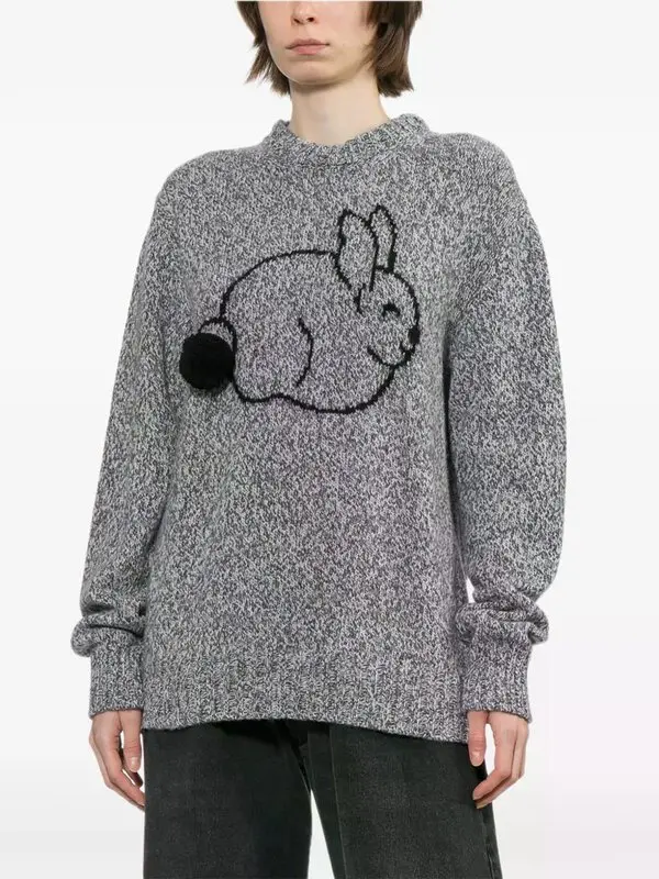 Joshua Sanders Rabbit-motif Marl-knit Sweater