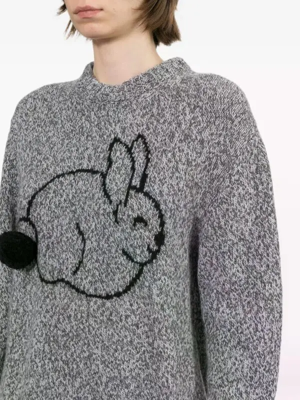 Joshua Sanders Rabbit-motif Marl-knit Sweater