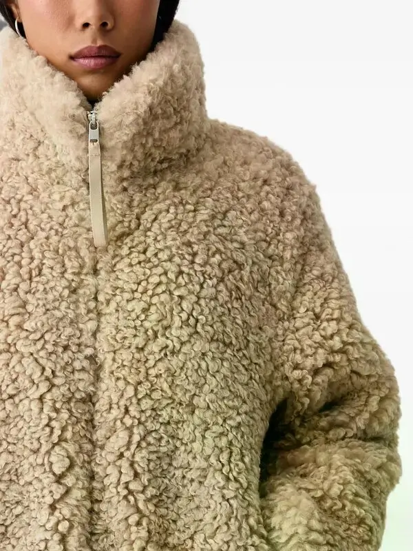 Marc O'polo Teddy-texture Zip-up Jacket - Neutrals