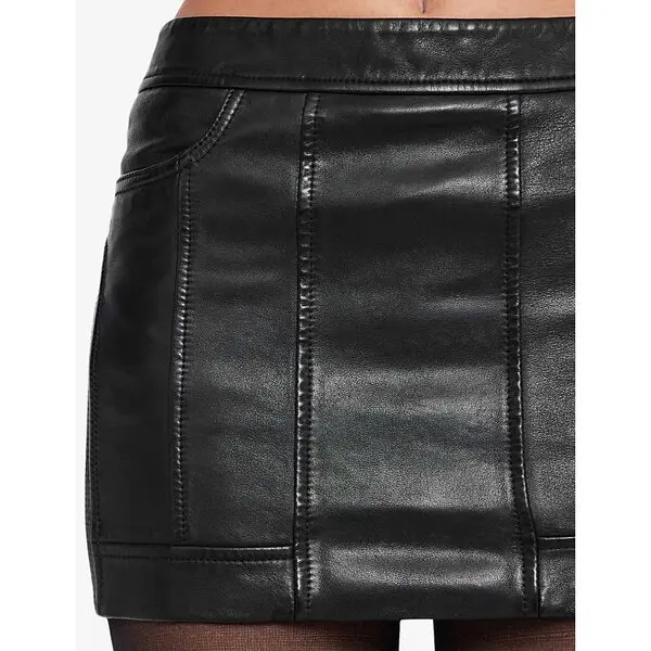 ALLSAINTS Endry Panelled Leather Mini Skirt