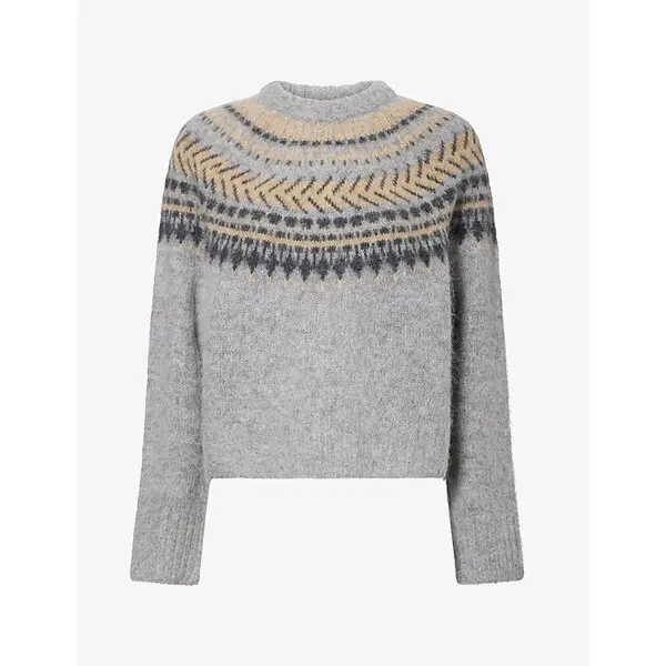 Barbour Annette Fair Isle Knitted Jumper - Grey Multi