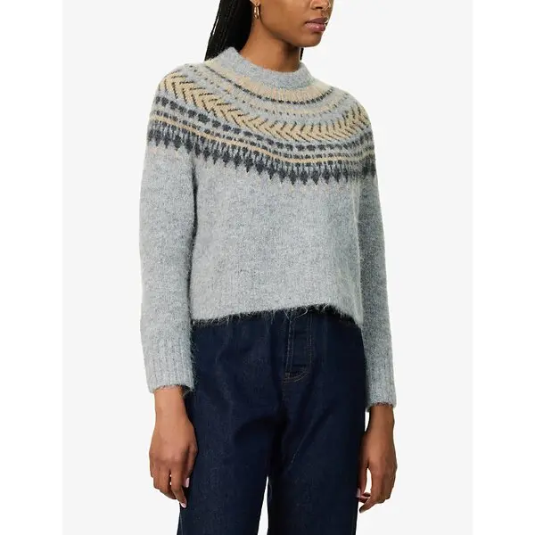 Barbour Annette Fair Isle Knitted Jumper - Grey Multi