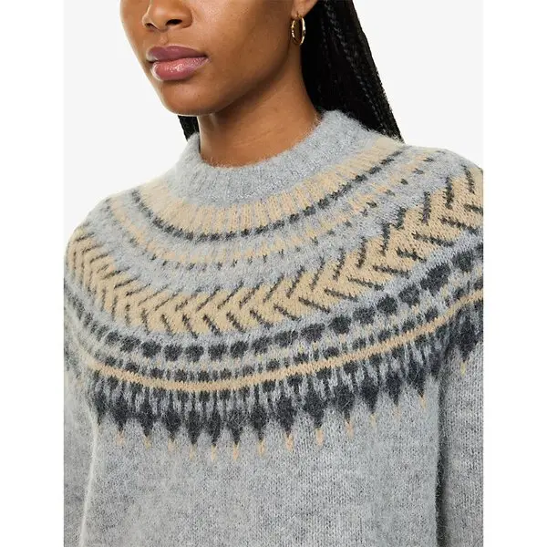 Barbour Annette Fair Isle Knitted Jumper - Grey Multi