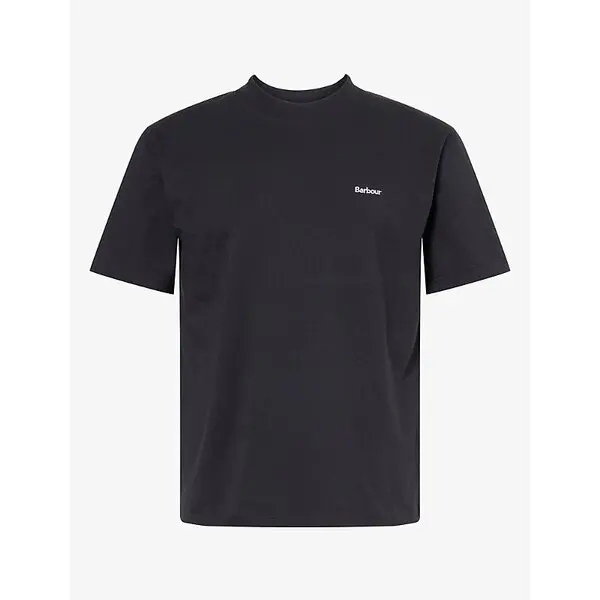 Barbour Dalton Oversized Logo-print Cotton T-shirt - Black