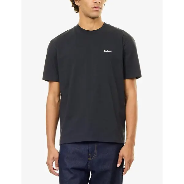 Barbour Dalton Oversized Logo-print Cotton T-shirt - Black