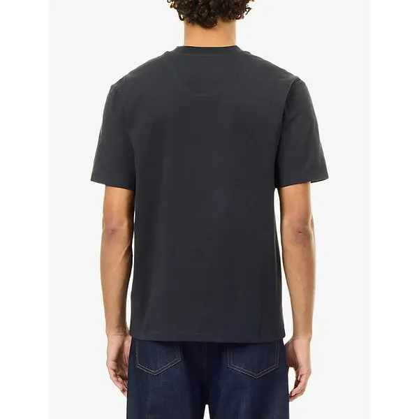 Barbour Dalton Oversized Logo-print Cotton T-shirt - Black