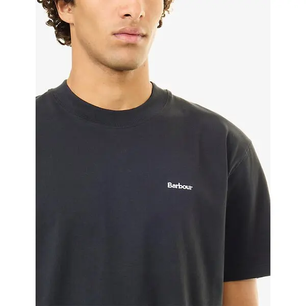 Barbour Dalton Oversized Logo-print Cotton T-shirt - Black